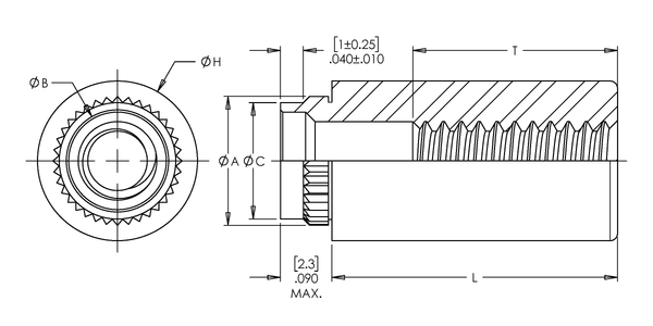 TCH - Broaching Standoff, Flare Mounted, Brass CDA-360, Electro Tin ...