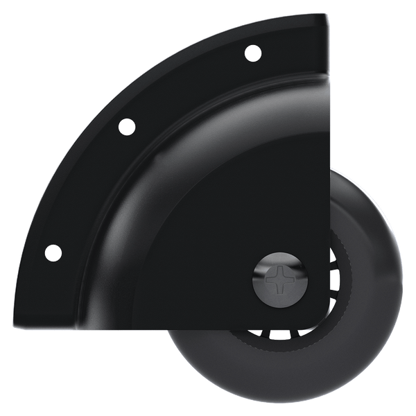 TCH - 3" Black Corner Caster - External Mount
